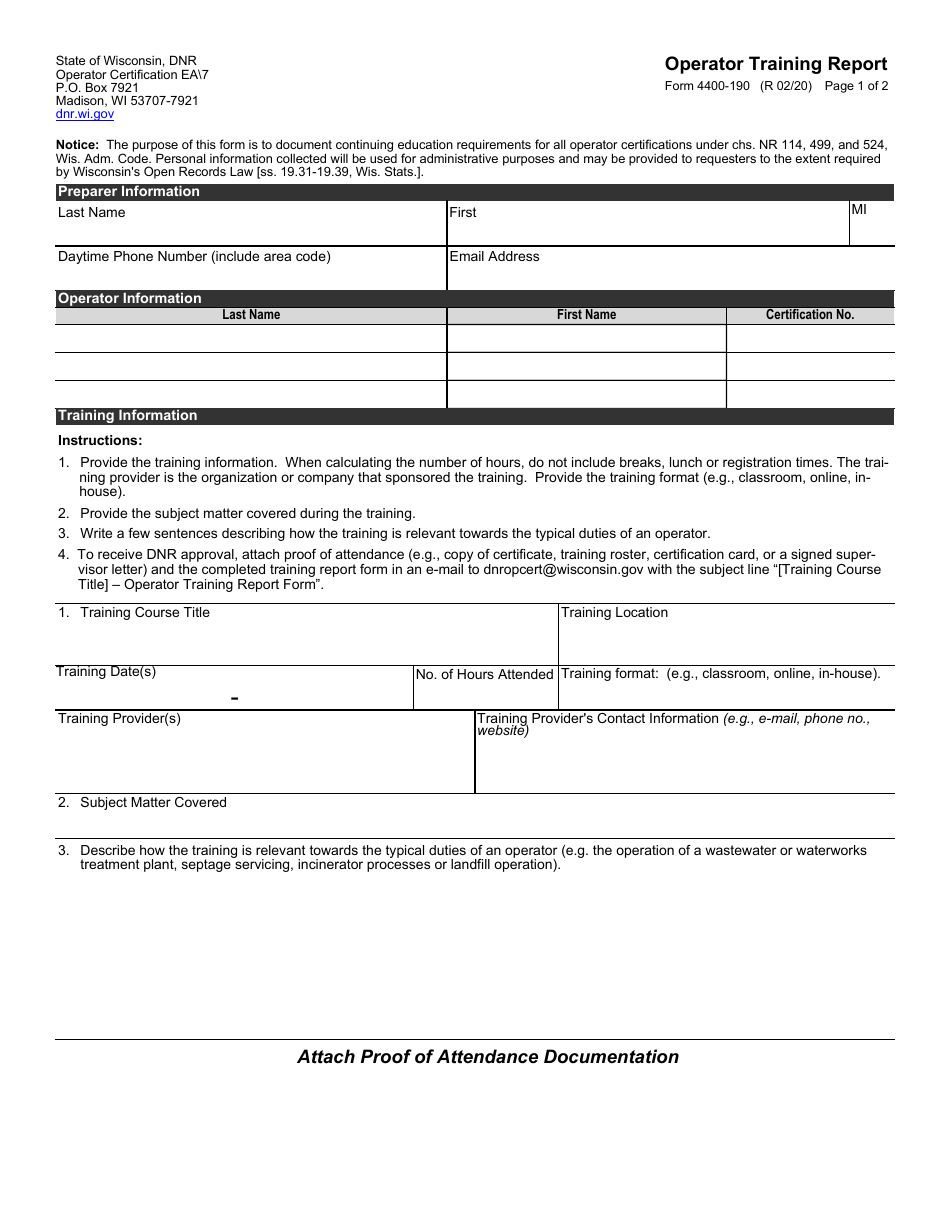 Form 4400-190 - Fill Out, Sign Online and Download Fillable PDF ...