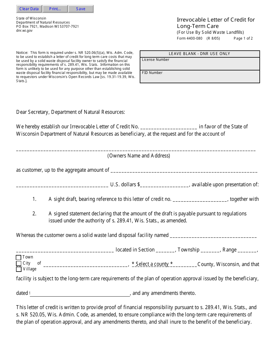 Form 4400-080 - Fill Out, Sign Online and Download Fillable PDF ...