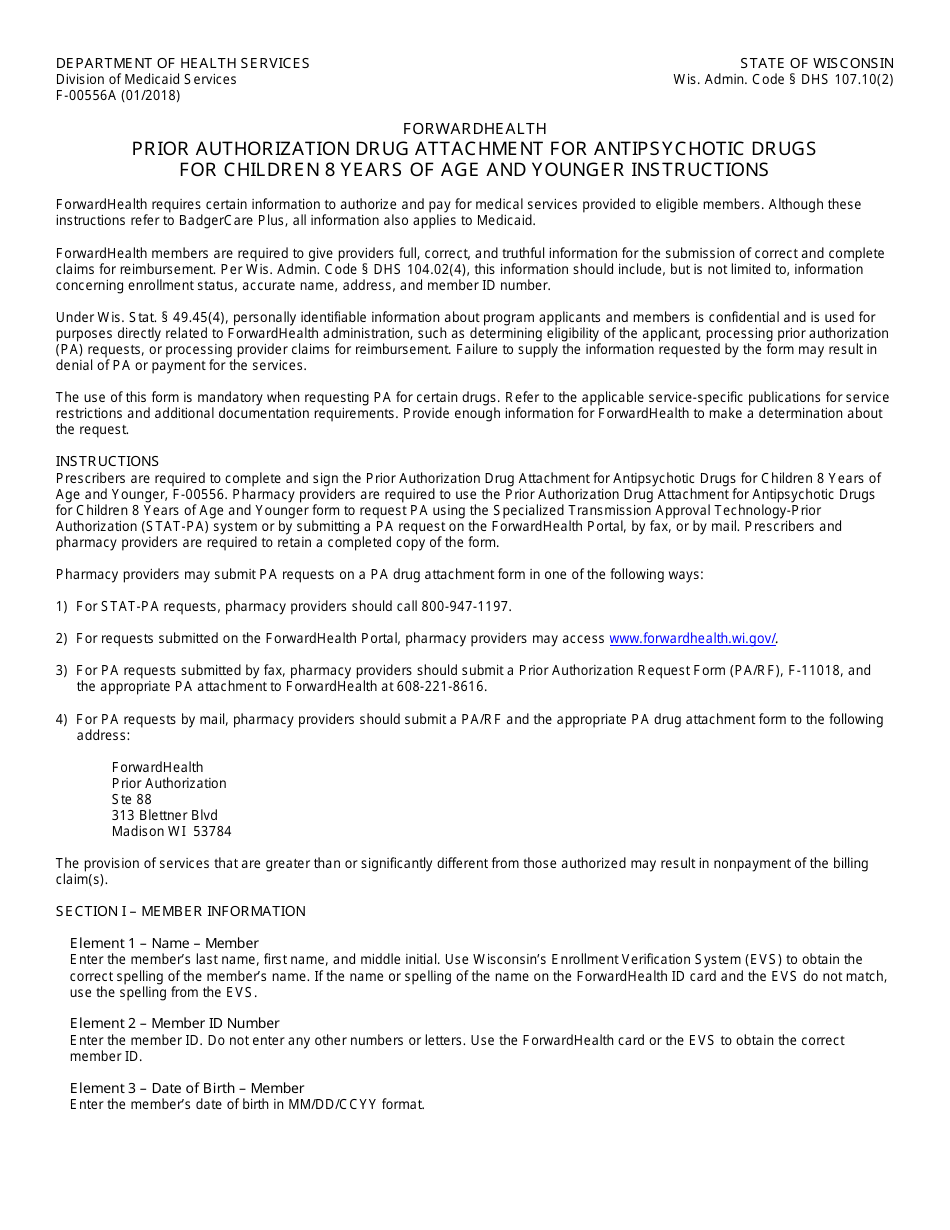Download Instructions for Form F-00556 Prior Authorization Drug ...