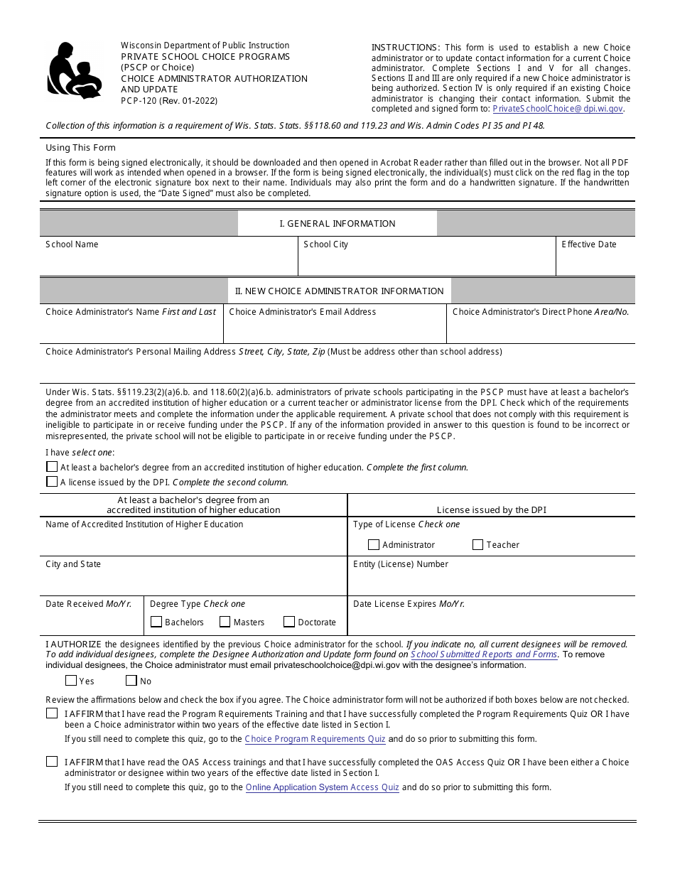 Form PCP-120 - Fill Out, Sign Online and Download Fillable PDF ...