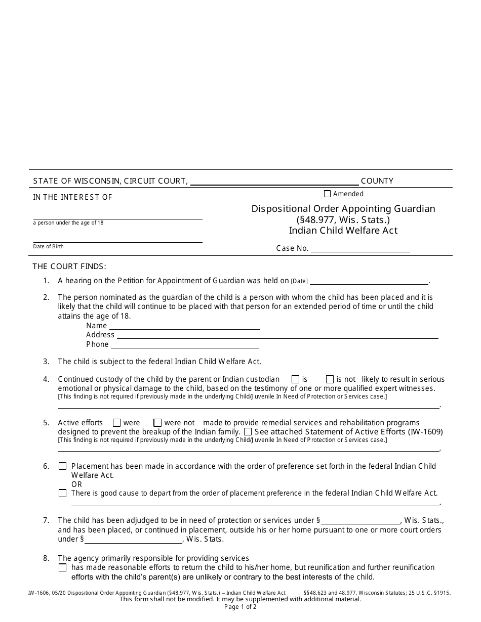 Form IW-1606 - Fill Out, Sign Online and Download Printable PDF ...
