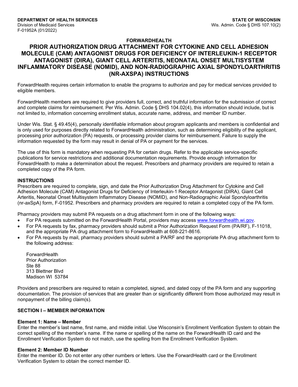 Download Instructions for Form F-01952 Prior Authorization Drug ...