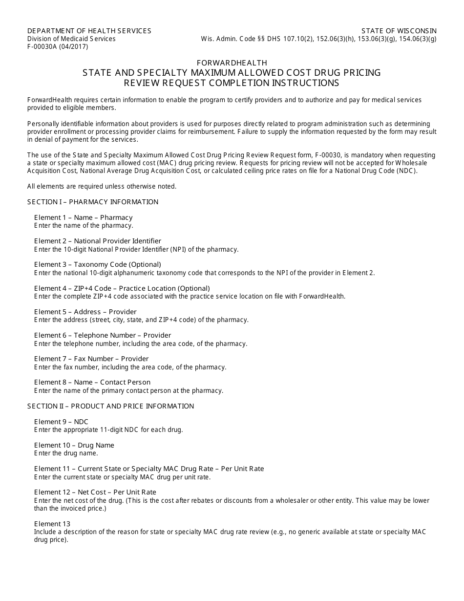 Download Instructions for Form F-00030 State and Specialty Maximum ...