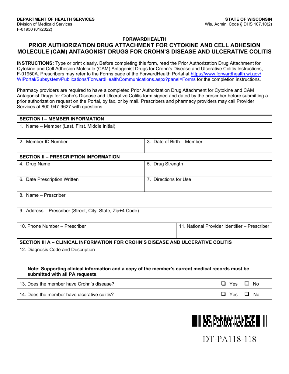 Form F-01950 - Fill Out, Sign Online and Download Fillable PDF ...