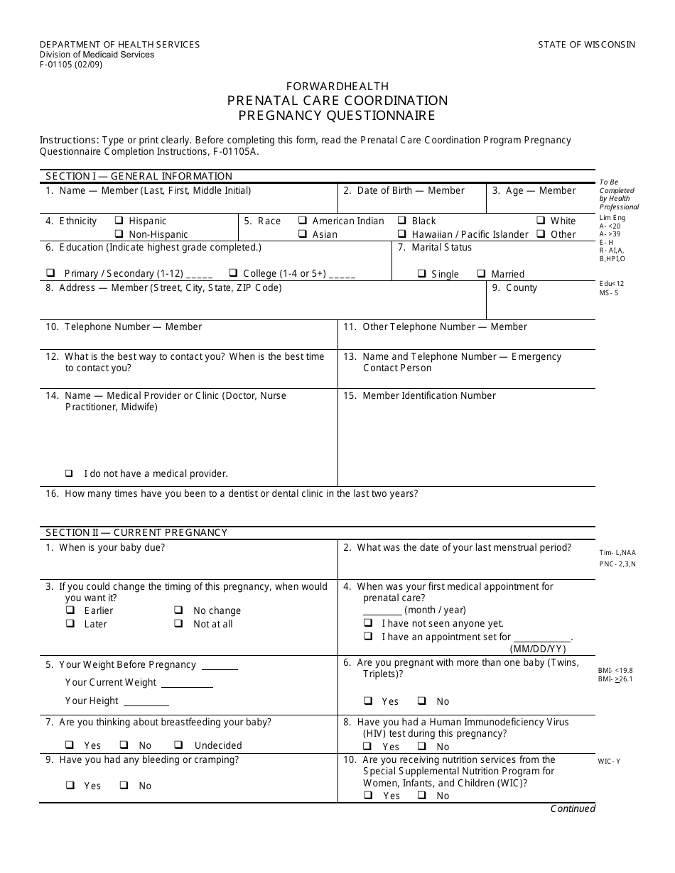 Form F-01105 - Fill Out, Sign Online and Download Fillable PDF ...