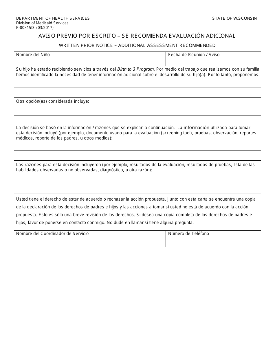 Formulario F-00315D - Fill Out, Sign Online and Download Printable PDF ...