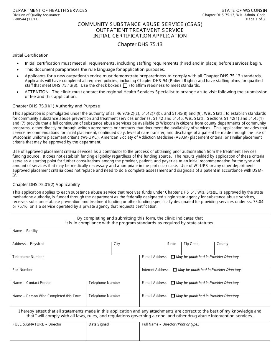 Form F-00544 - Fill Out, Sign Online and Download Printable PDF ...