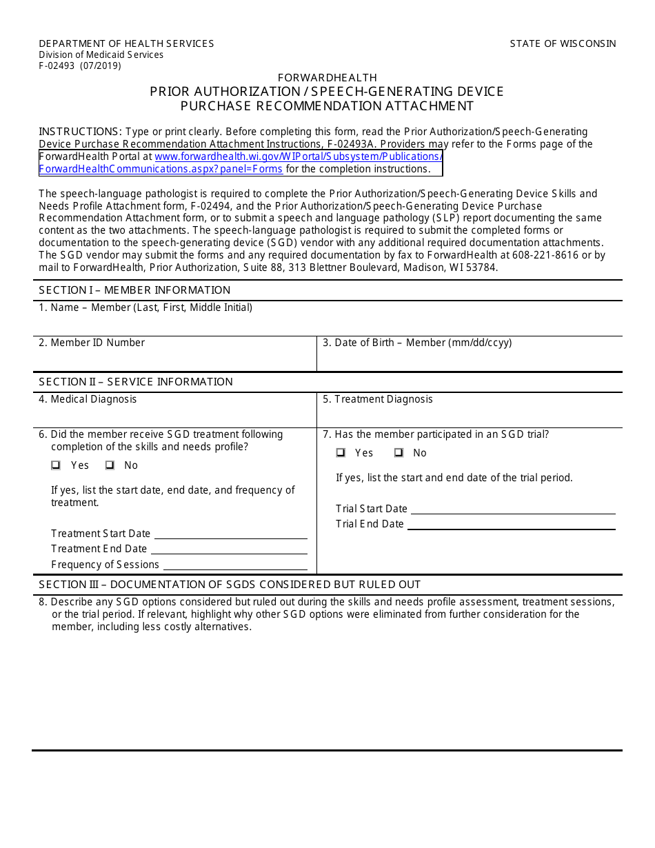Form F-02493 - Fill Out, Sign Online and Download Fillable PDF ...