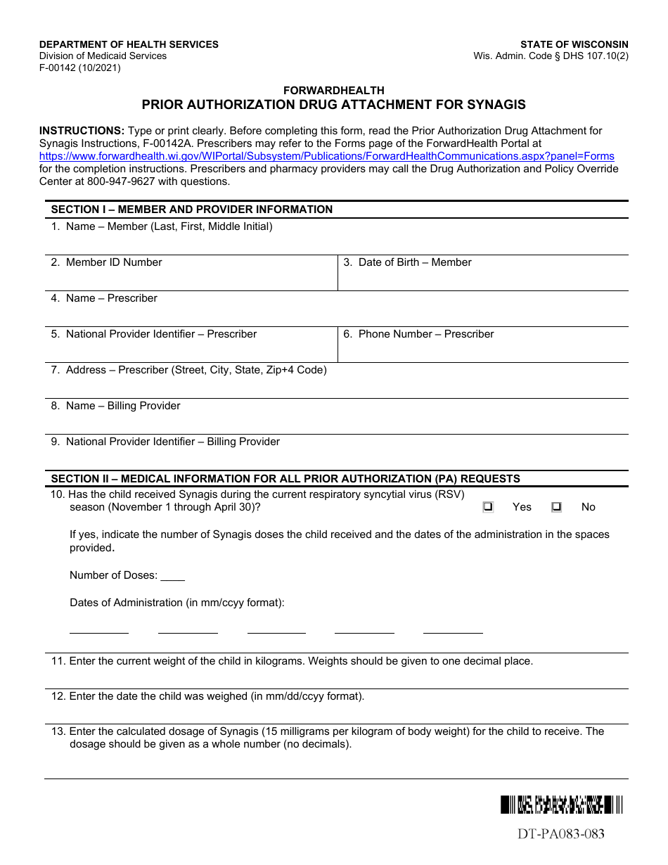 Form F-00142 - Fill Out, Sign Online and Download Fillable PDF ...