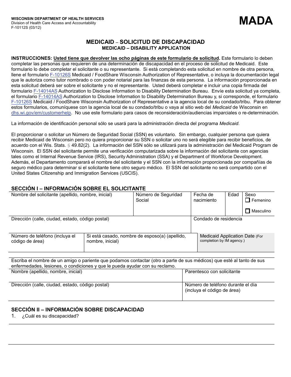 Formulario F-10112 - Fill Out, Sign Online and Download Fillable PDF ...