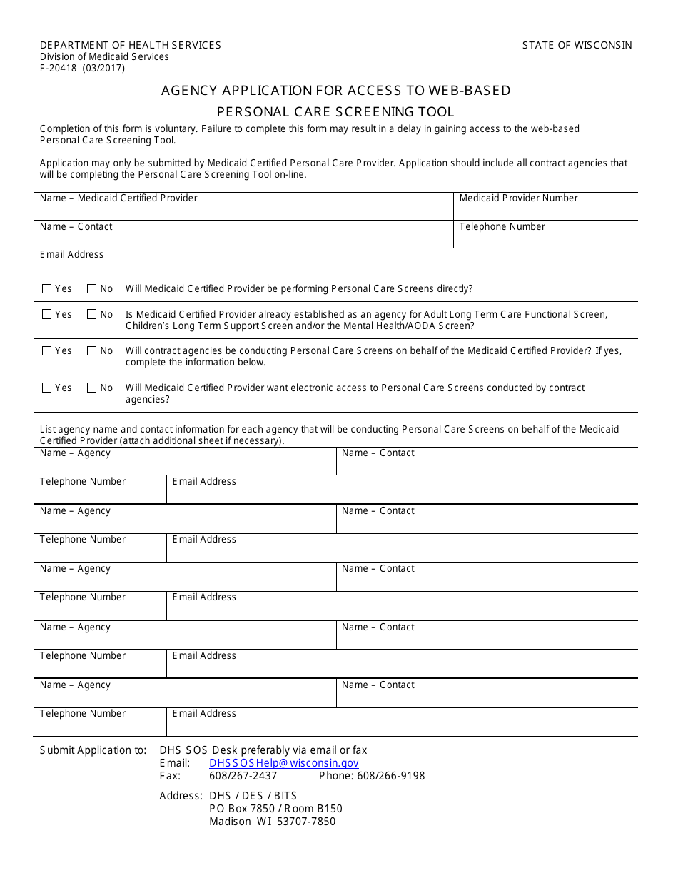 Form F-20418 - Fill Out, Sign Online and Download Printable PDF ...