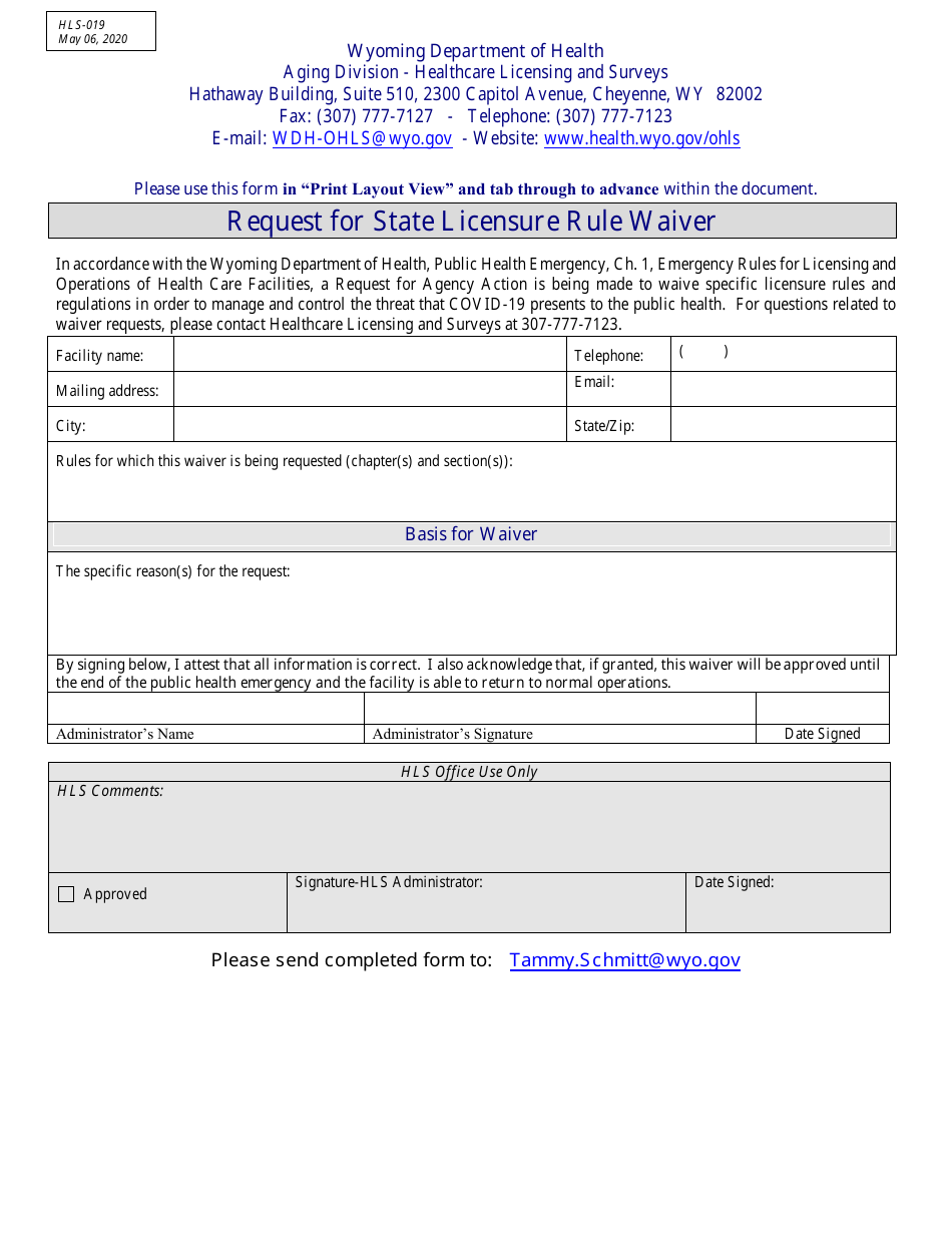 Form HLS-019 - Fill Out, Sign Online and Download Printable PDF ...