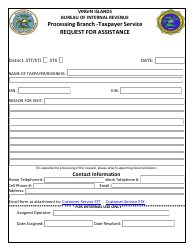 Virgin Islands Taxpayer Service Request for Assistance - Fill Out, Sign ...