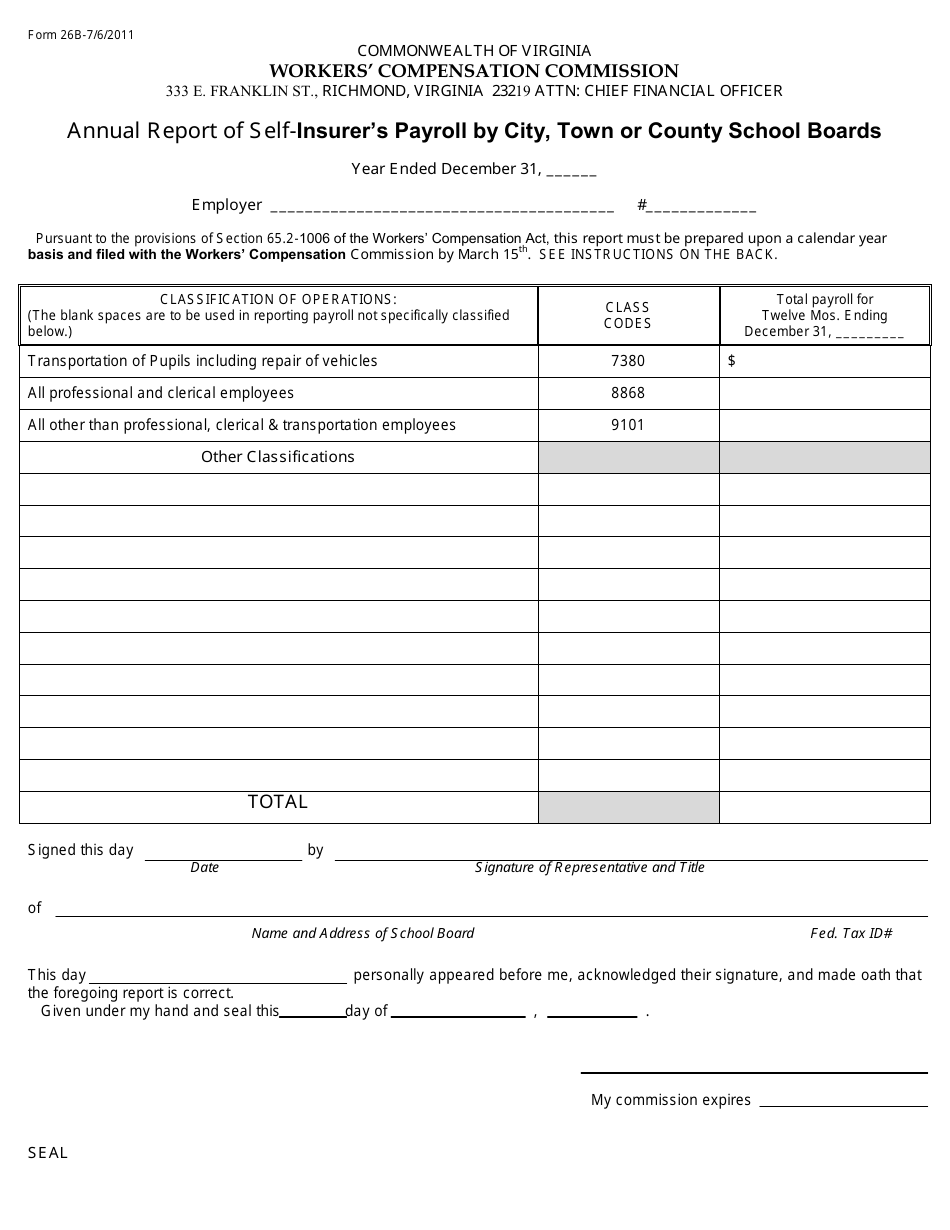Form 26B - Fill Out, Sign Online and Download Printable PDF, Virginia ...