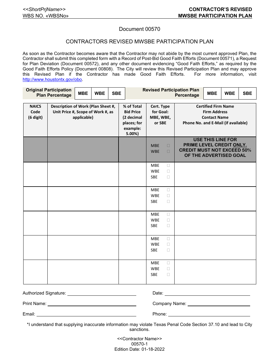 Form 00570 - Fill Out, Sign Online and Download Printable PDF, City of ...