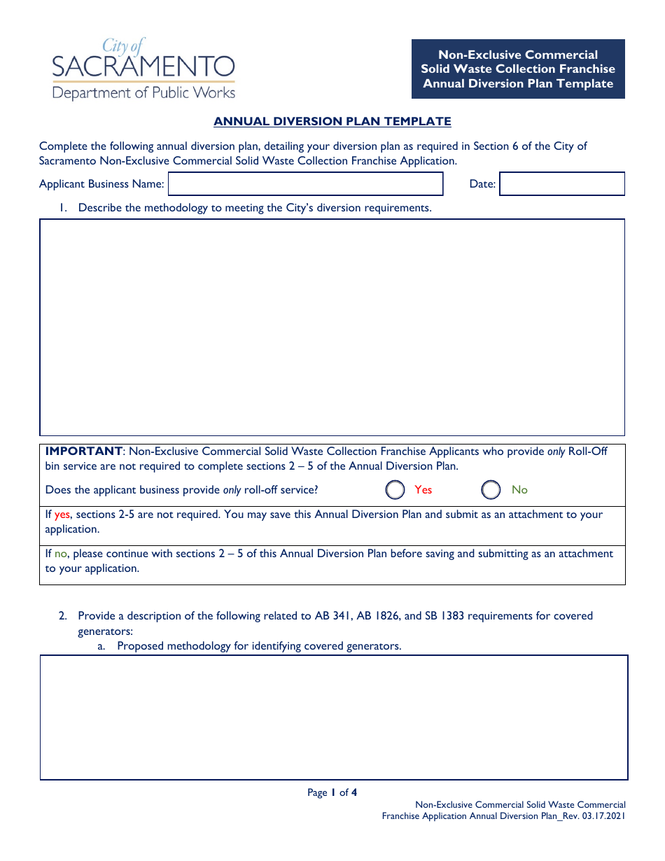 City of Sacramento, California Non-exclusive Commercial Solid Waste ...