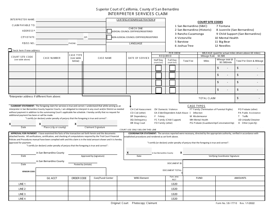 Form SB-17710 - Fill Out, Sign Online and Download Fillable PDF, County ...