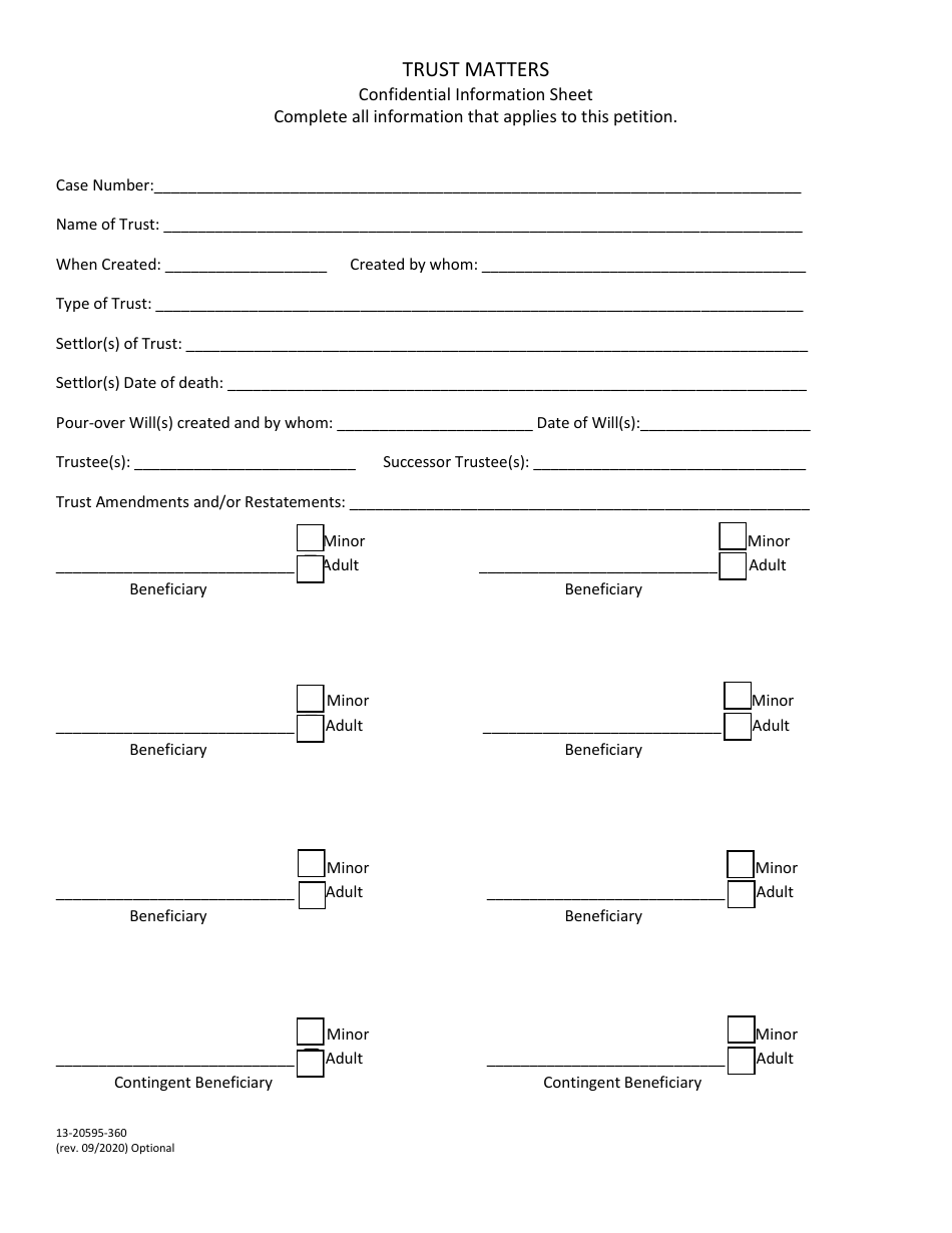 Form 13-20595-360 - Fill Out, Sign Online and Download Fillable PDF ...