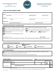 City and County of San Francisco, California Covid-19 Leave Request Form Download Fillable PDF ...