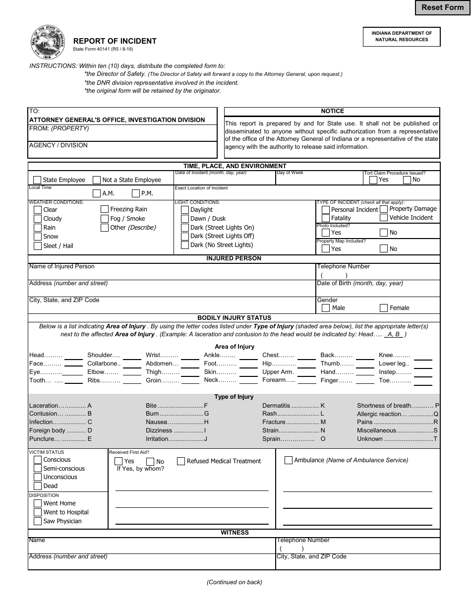 State Form 40141 - Fill Out, Sign Online and Download Fillable PDF ...