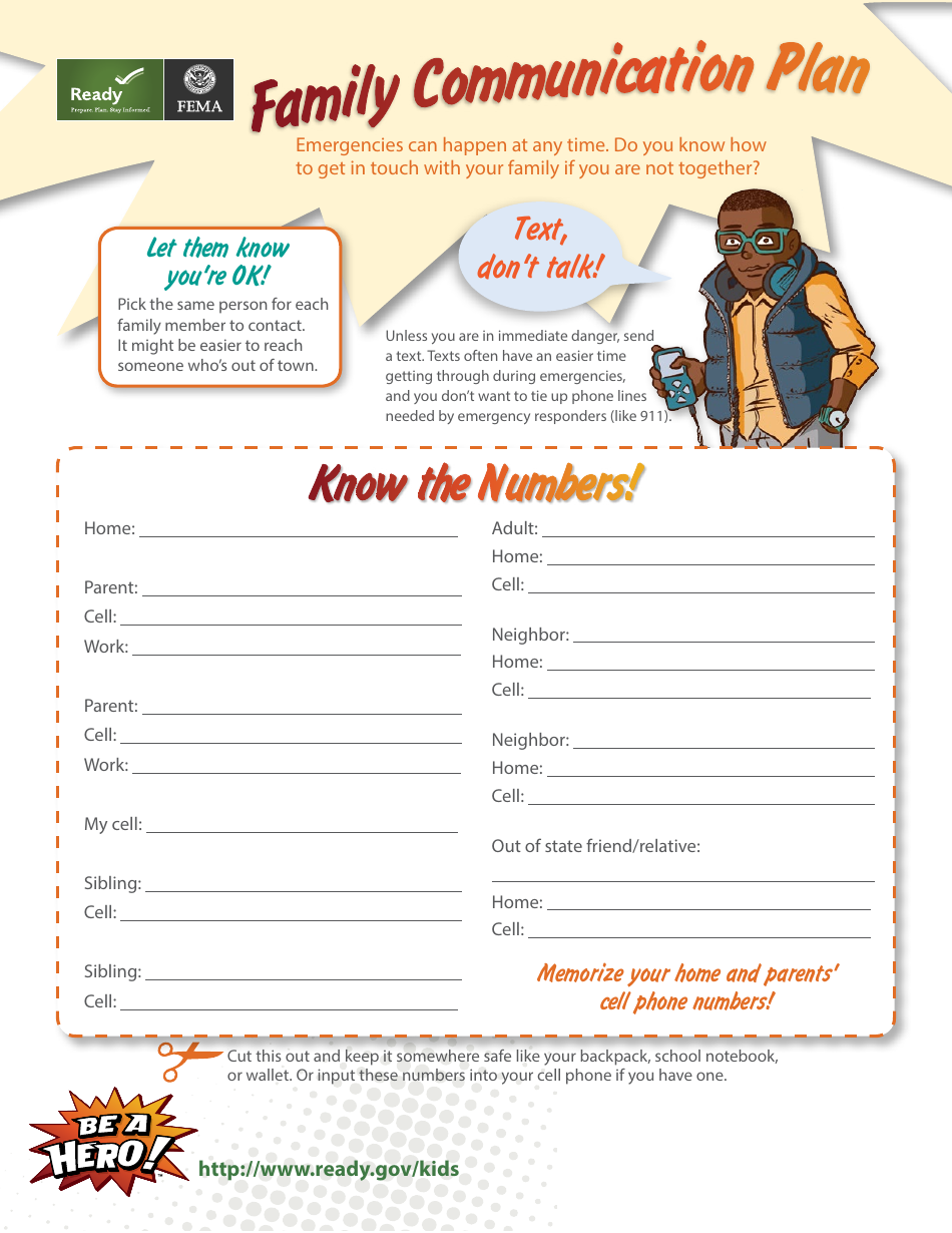 Family Communication Plan - Fill Out, Sign Online and Download PDF ...