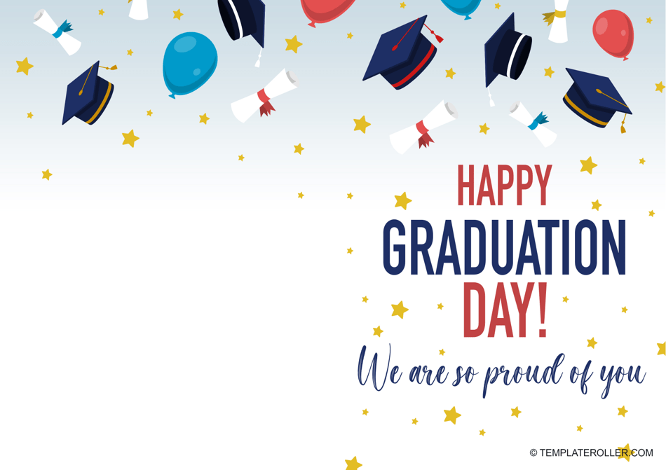 Graduation Card Template - Blue Download Printable PDF | Templateroller