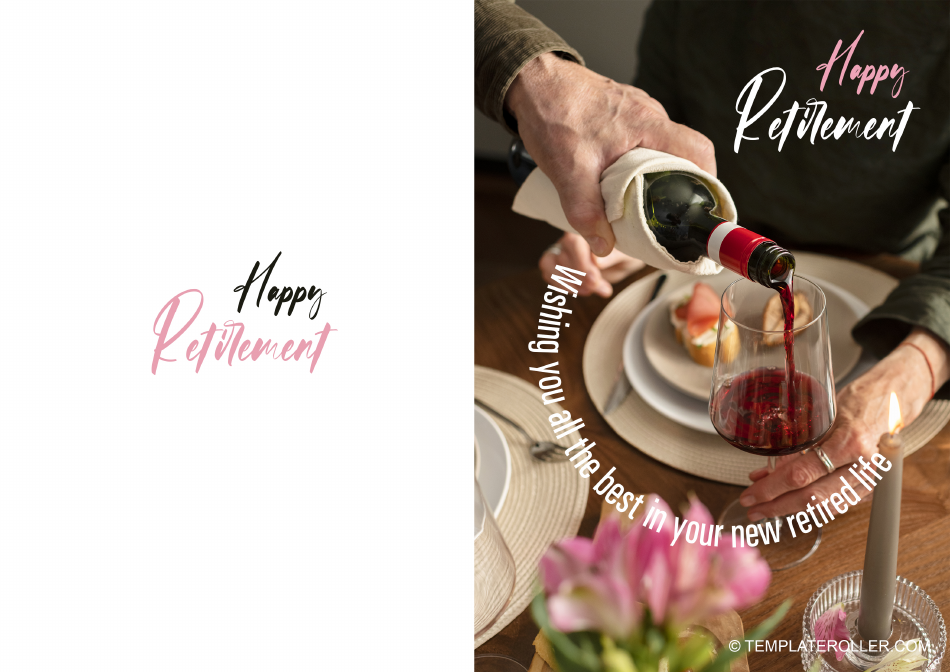 Retirement Card Template - Wine Download Printable PDF | Templateroller