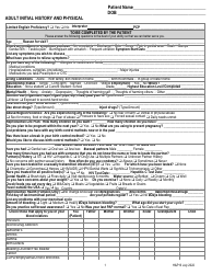 Form H&P13 Download Printable PDF or Fill Online Adult Initial History ...