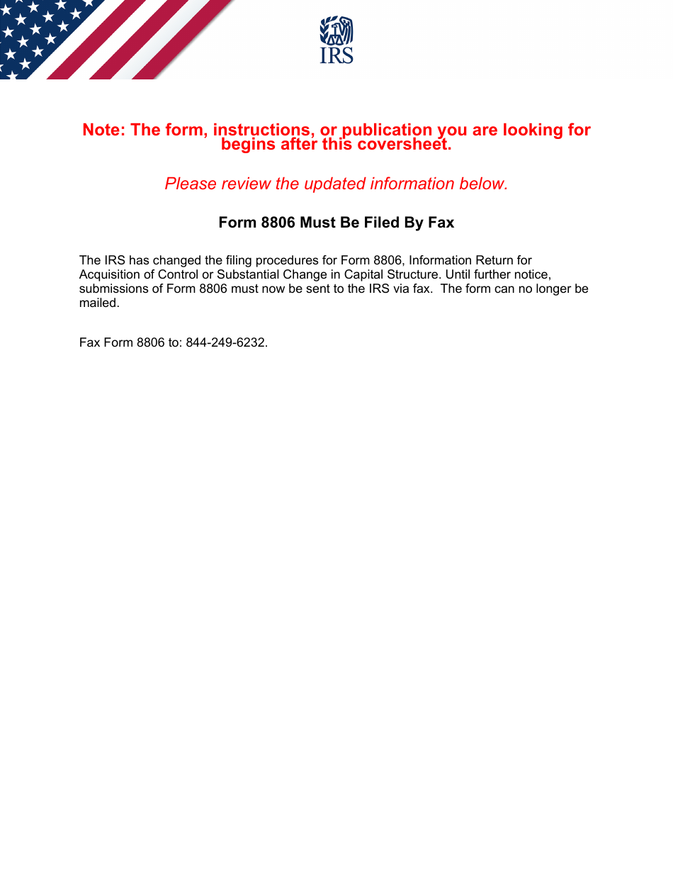 IRS Form 8806 - Fill Out, Sign Online and Download Fillable PDF ...
