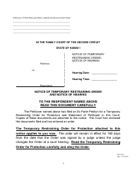 Form 2F-P-467 Download Fillable PDF or Fill Online Notice of Temporary Restraining Order and ...