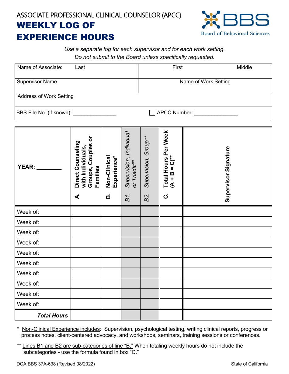 Form DCA BBS37A-638 - Fill Out, Sign Online and Download Fillable PDF ...