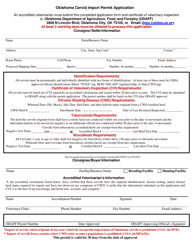 Oklahoma Oklahoma Import Permit Request Download Fillable PDF | Templateroller