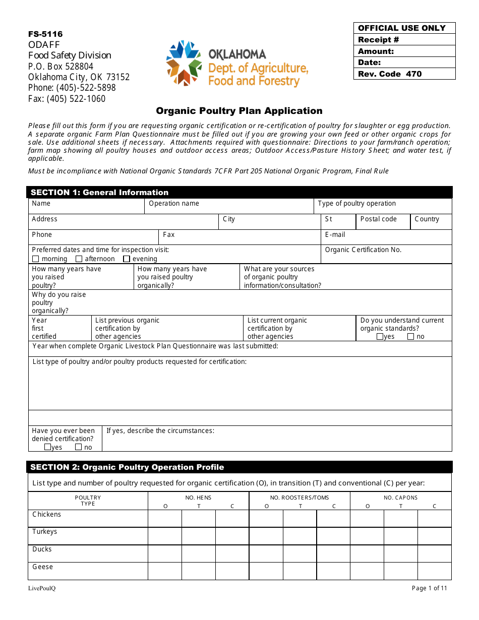 Form FS-5116 - Fill Out, Sign Online and Download Printable PDF ...