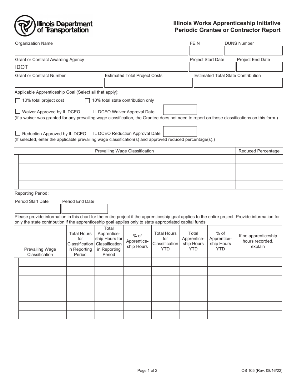Form OS105 Download Fillable PDF or Fill Online Illinois Works ...