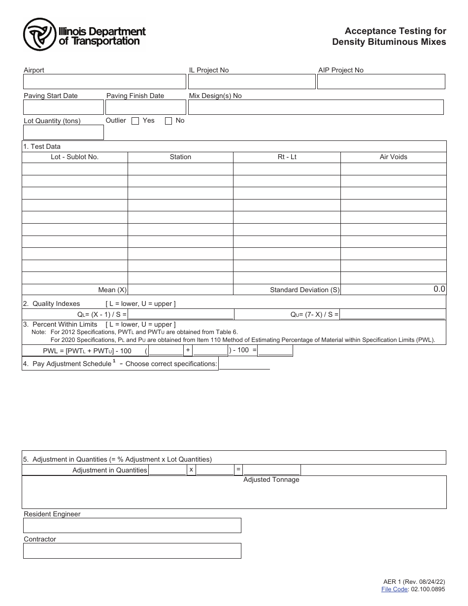 Form AER1 - Fill Out, Sign Online and Download Fillable PDF, Illinois ...