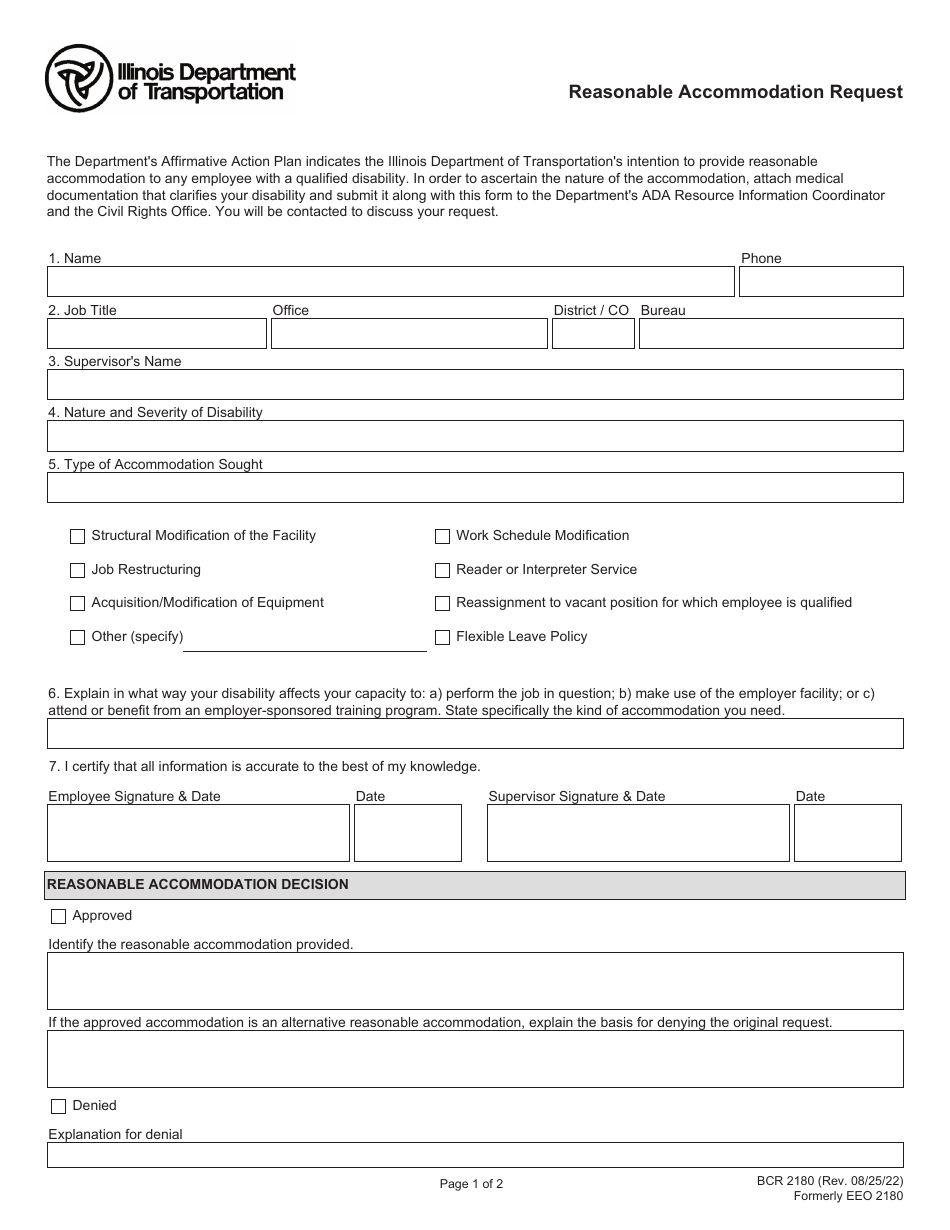 Form BCR2180 - Fill Out, Sign Online and Download Fillable PDF ...