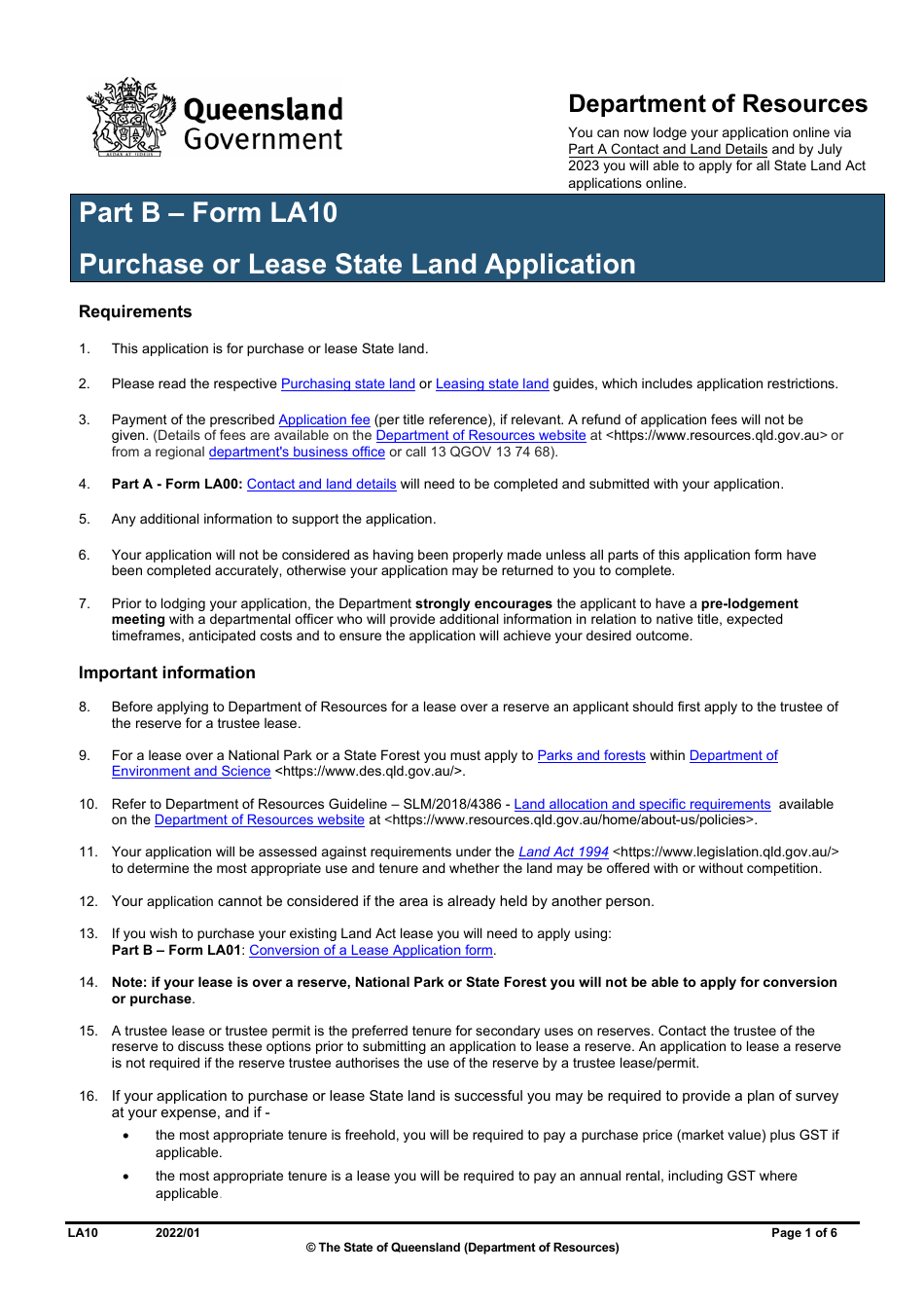 Form LA10 Part B - Fill Out, Sign Online and Download Fillable PDF ...