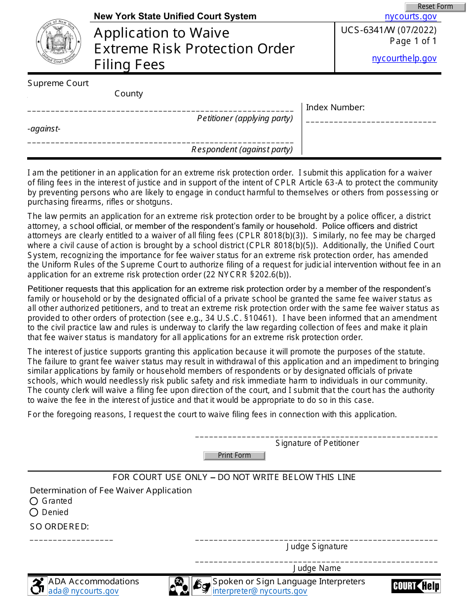 Form UCS-6341/W - Fill Out, Sign Online and Download Fillable PDF, New ...