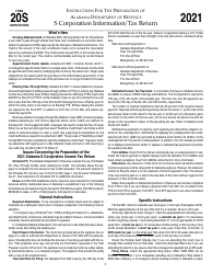 Download Instructions for Form 20S S Corporation Information/Tax Return ...