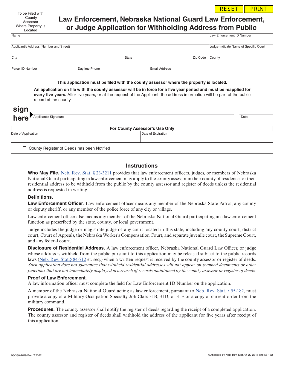 Nebraska Law Enforcement, Nebraska National Guard Law Enforcement, or ...