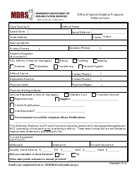 Mississippi Office of Special Disability Programs Referral Form ...