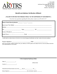 Form 382 Download Printable PDF or Fill Online Benefit and Address ...