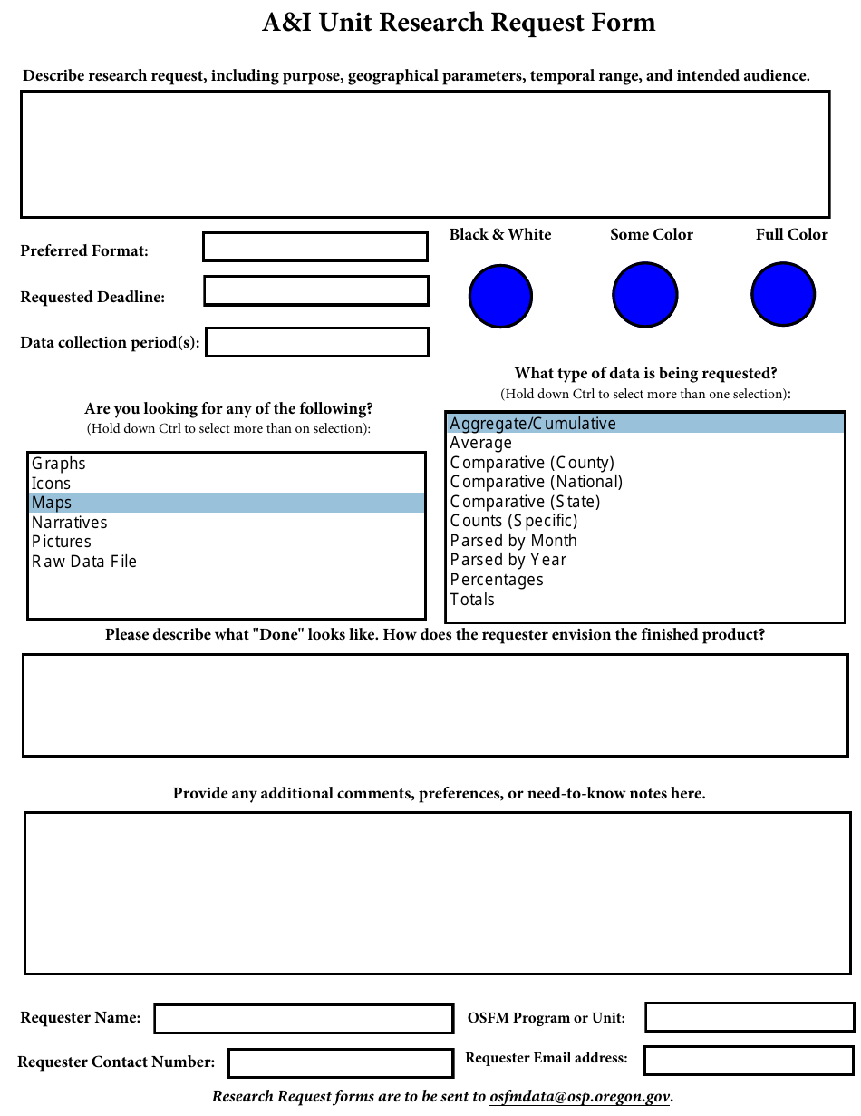 Oregon A&i Unit Research Request Form - Fill Out, Sign Online and ...