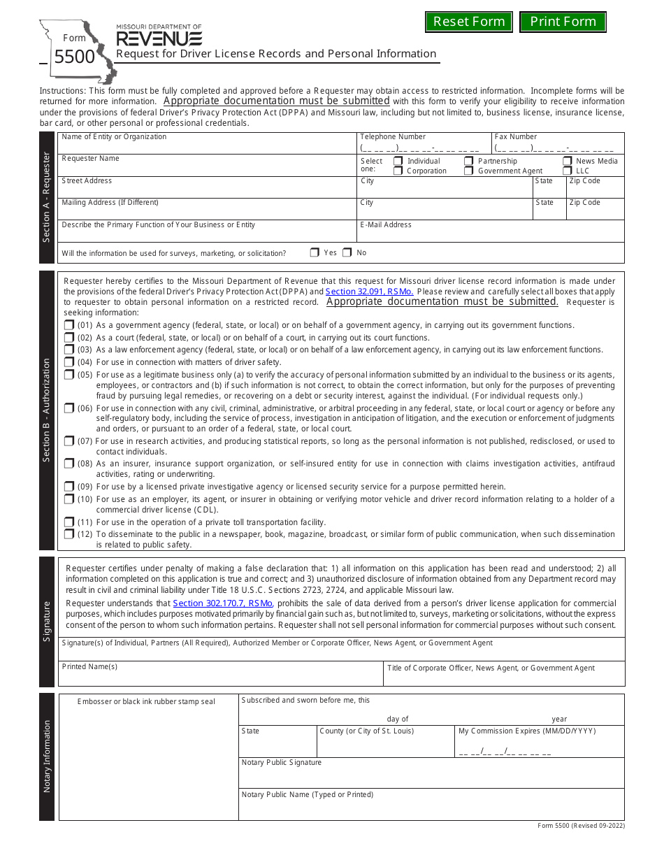 Form 5500 - Fill Out, Sign Online and Download Fillable PDF, Missouri ...