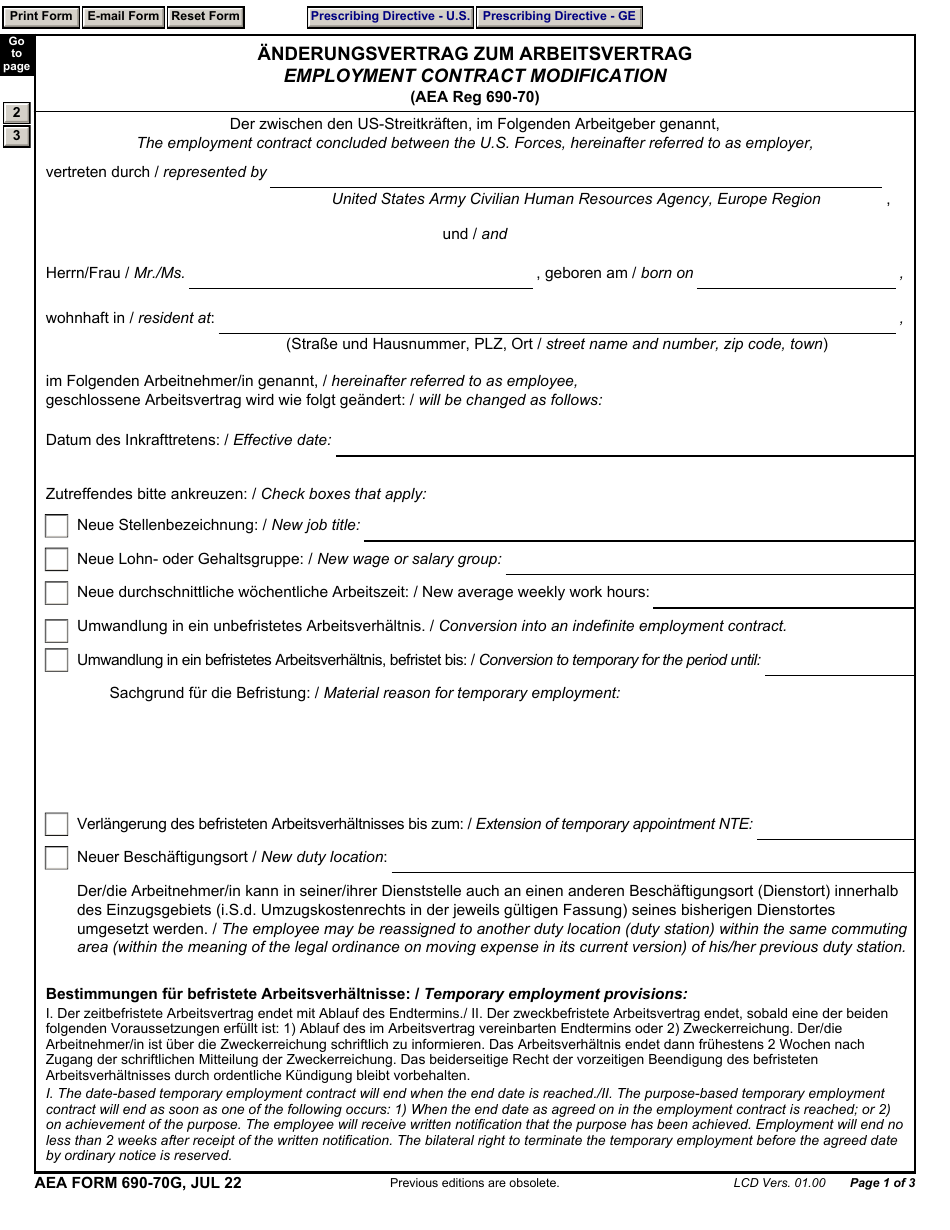 AE Form 690-70G Download Fillable PDF or Fill Online Employment ...