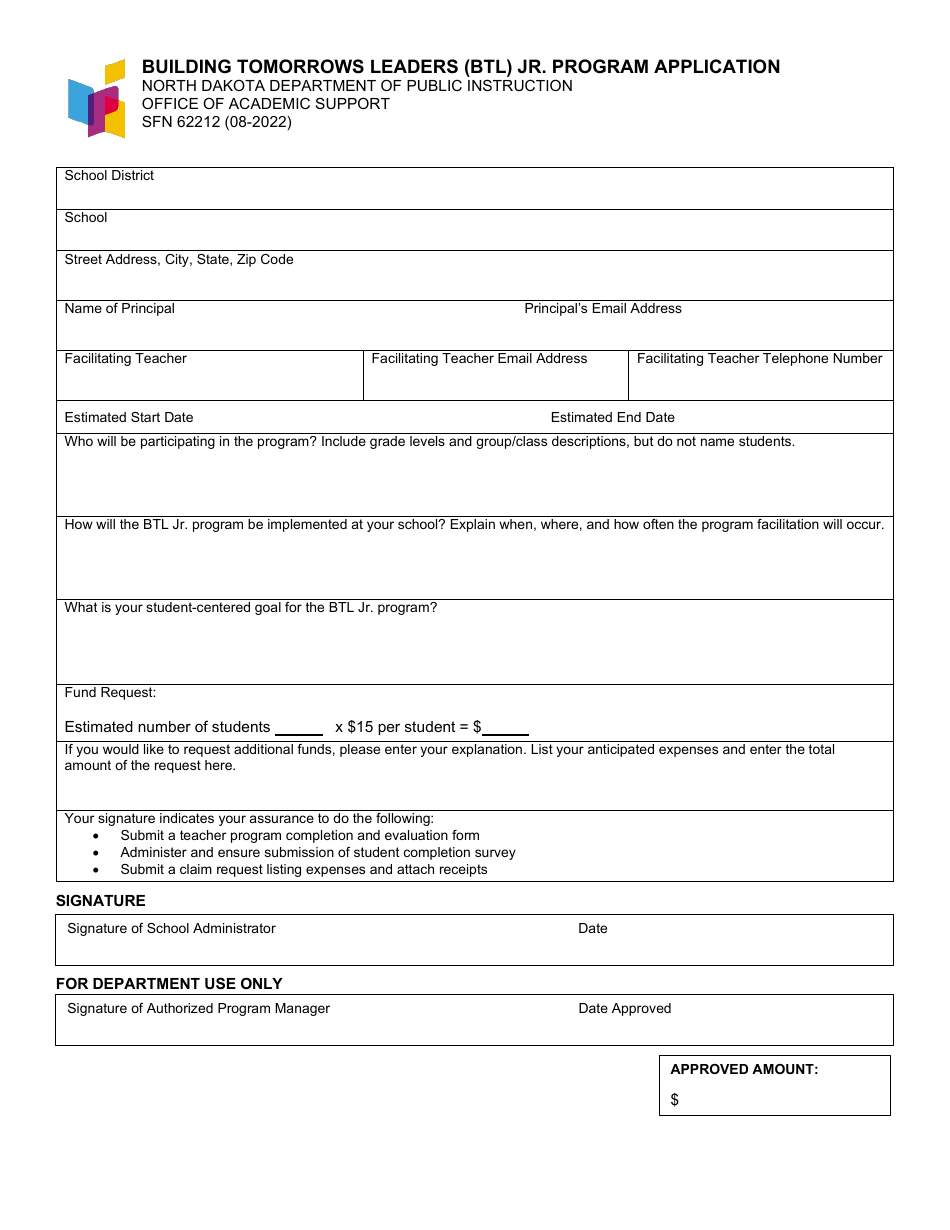 Form SFN62212 - Fill Out, Sign Online and Download Fillable PDF, North Dakota | Templateroller