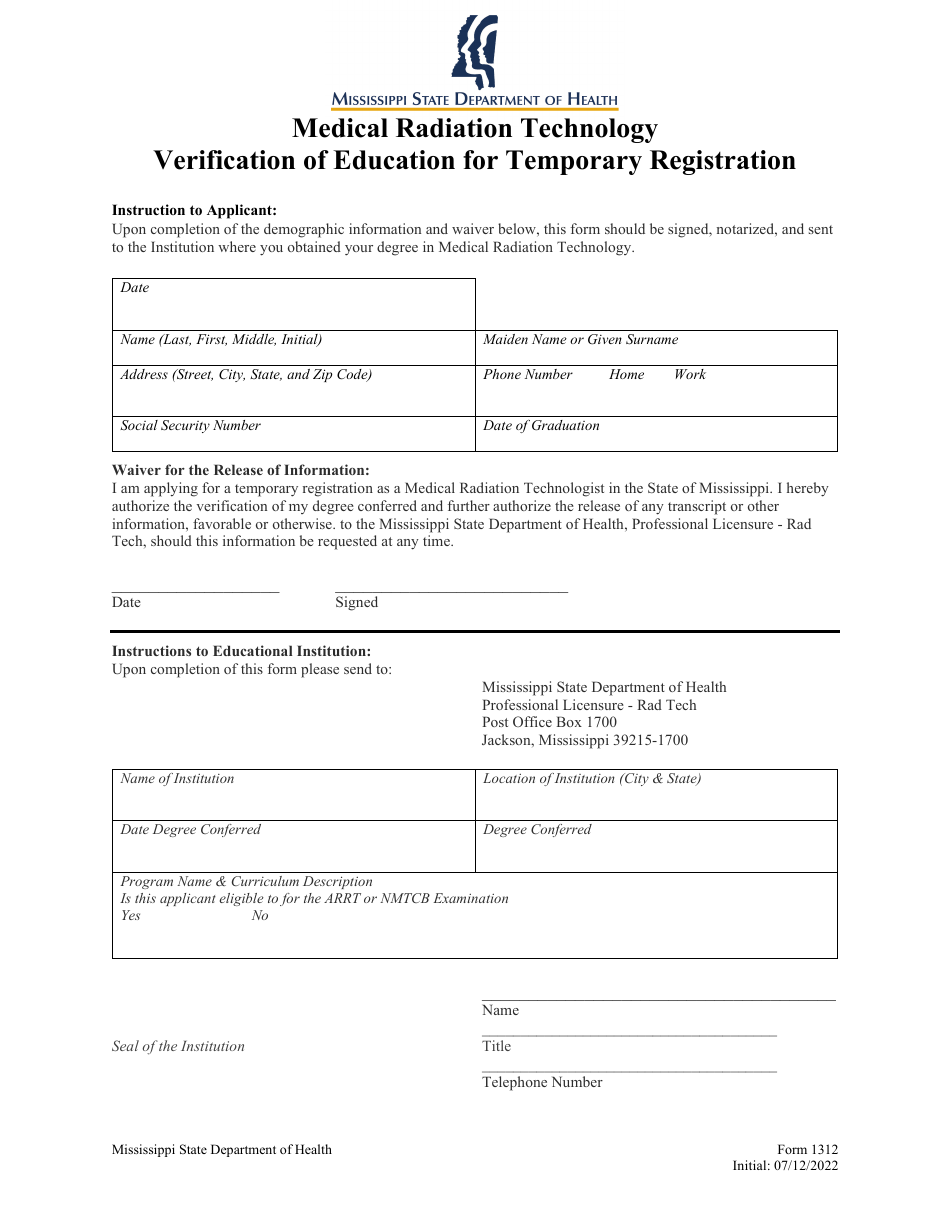 Form 1312 - Fill Out, Sign Online and Download Fillable PDF ...