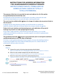 Download Instructions for Form CC16:2.5 Address Information for Guardianships/Conservatorships ...