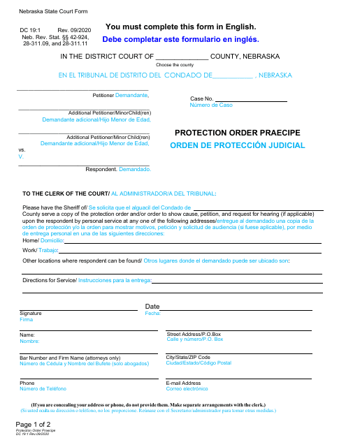 Nebraska District Court Forms PDF templates. download Fill and print ...