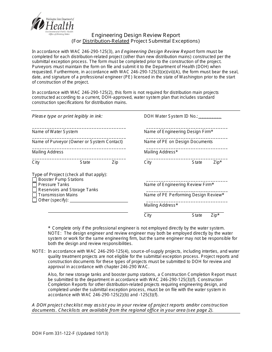 DOH Form 331-122-F - Fill Out, Sign Online and Download Printable PDF ...